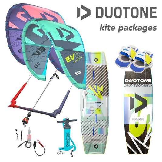 Duotone Evo & Select Concept Blue Kitesurfing Package 2024 – Skymonster ...